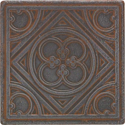 Castle Metals Wrought Iron Clover Insert 4.25" X 4.25" Tile | 48WS